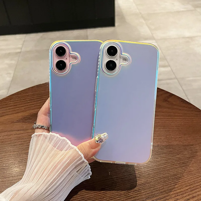 Fashion Laser Gradient Phone Case for iPhone 16 Pro Max 15 Plus 14 Pro ...