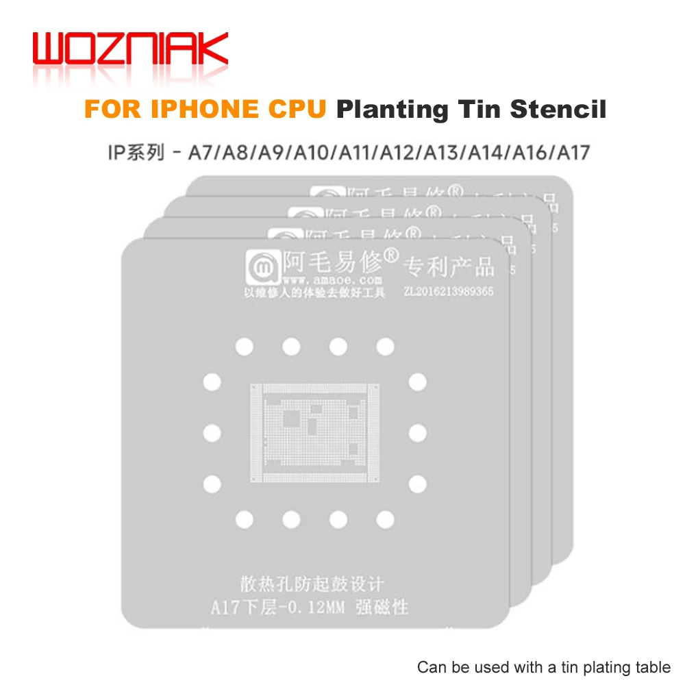 AMAOE Оловянный трафарет для посадки ДЛЯ IPHONE CPU A7 A8 A9 A10 A11 ...