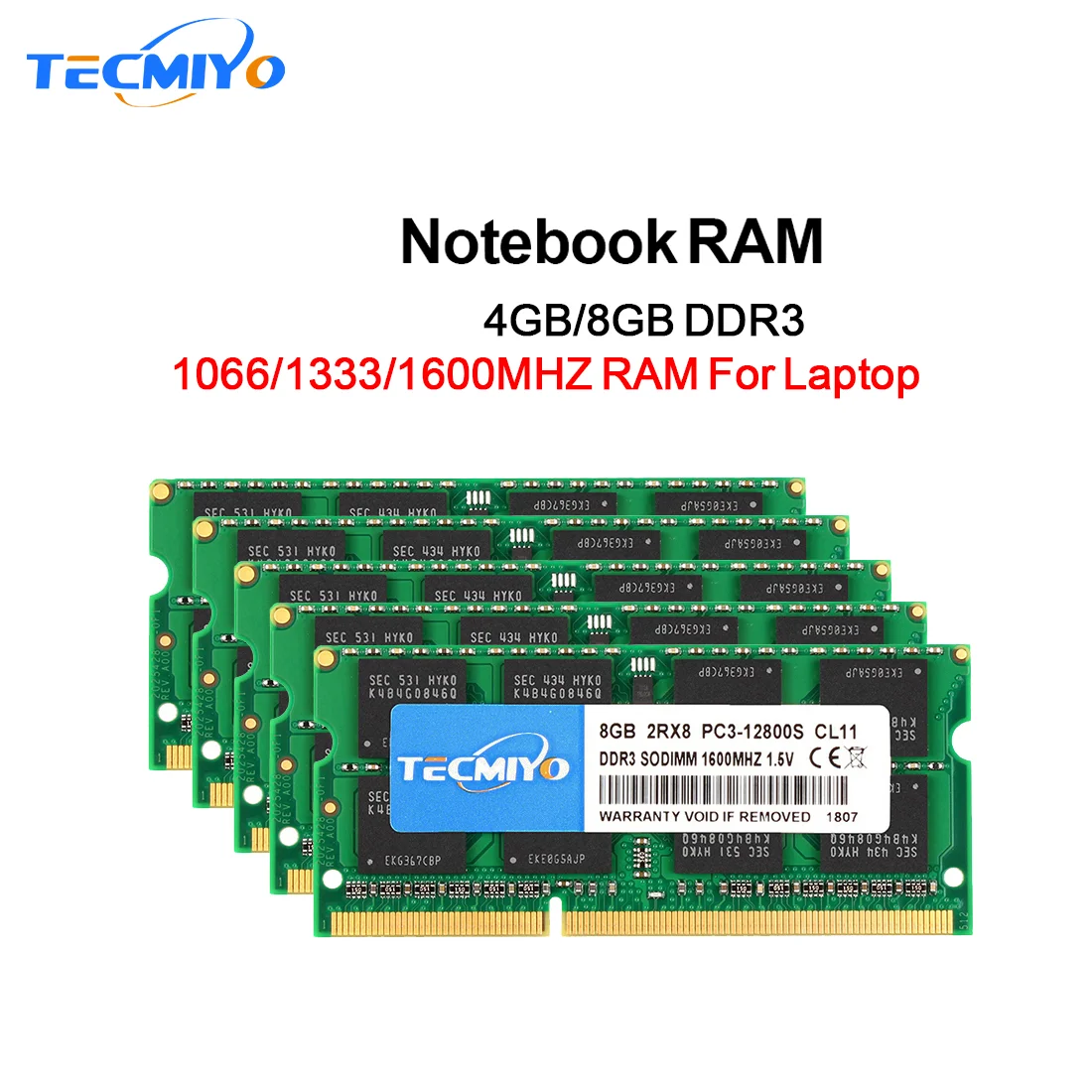 Оперативная память для ноутбука Tecmiyo Ddr3 Ddr3l 1333 1600 МГц
