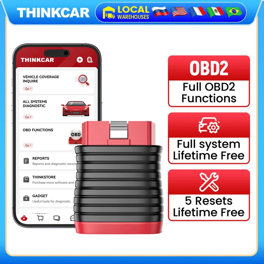 Thinkcar BD6 OBD2 сканер полная система диагностические инструменты BLEED/BRAKE/ETS/IMMO/OIL ...