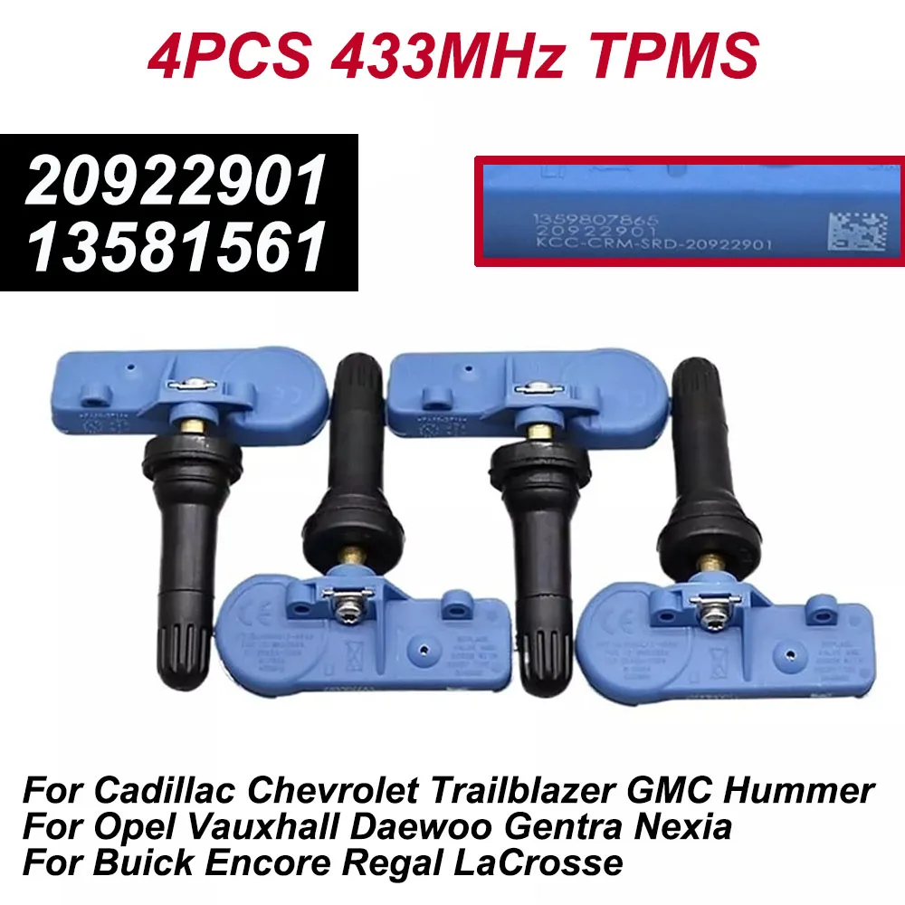 4шт. 20922901 13581561 25789964 Датчик давления в шинах для Chevrolet ...