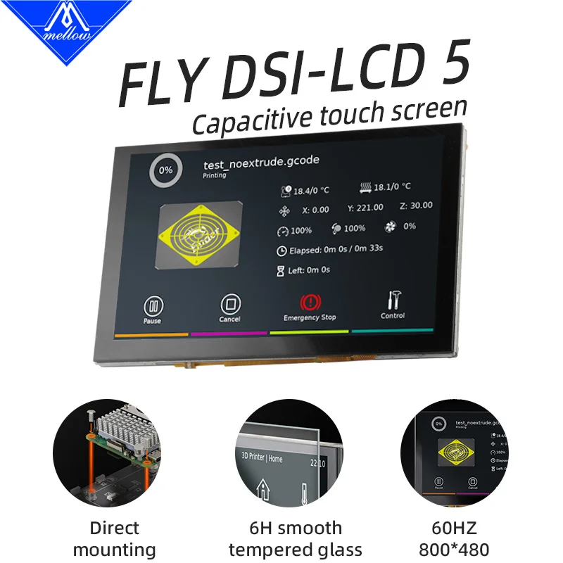 ЖК-дисплей FLY DSI LCD5 для 3D-принтера Raspberry Pi 5 4 3B | AliExpress