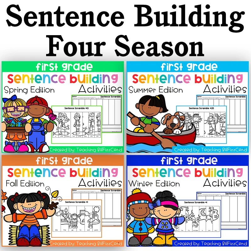 Sentence Building Four Season for First Grade Worksheets Children Learn ...