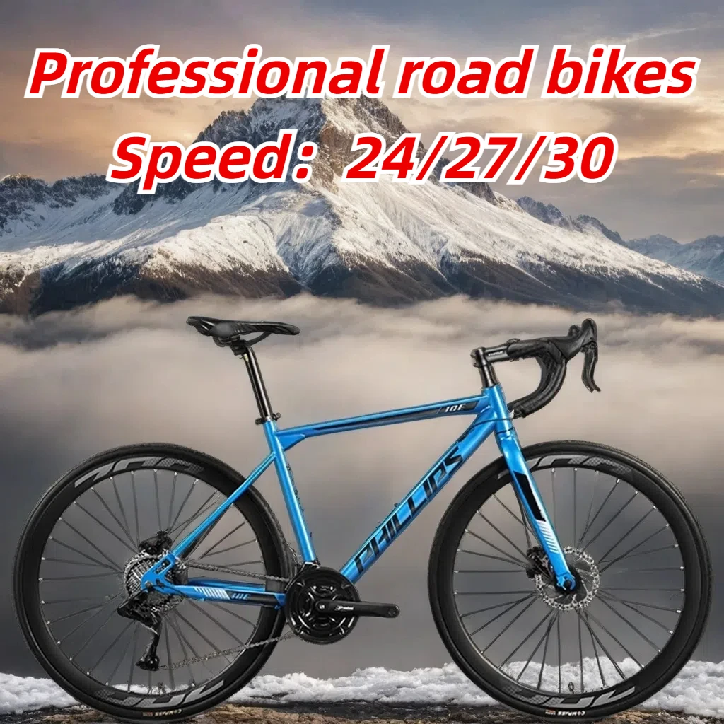 Взрослый 24/27/30 скоростей 700C * 28C шоссейный гоночный велосипед с плоской ручкой, легкий ...