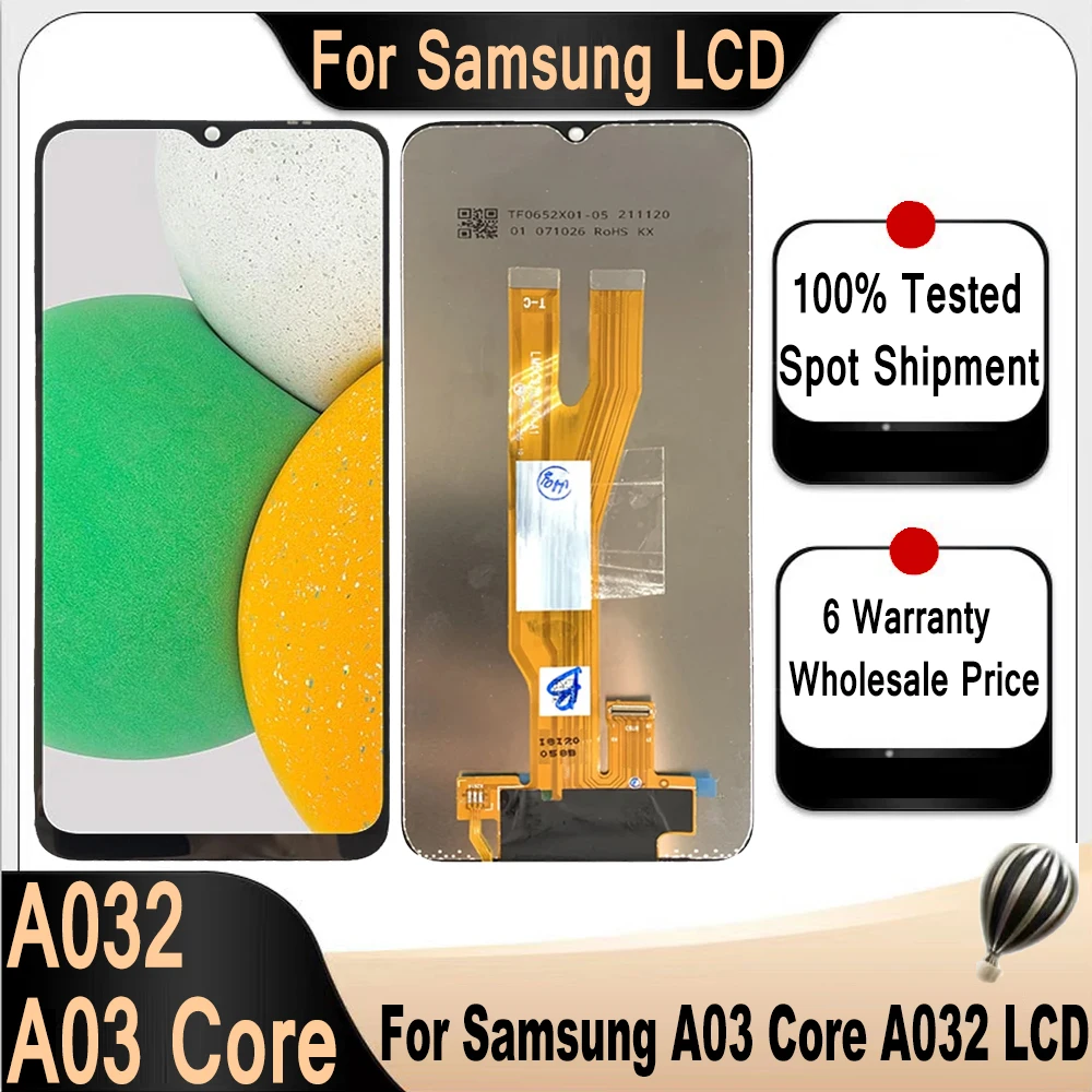ЖК-дисплей 6,5 дюйма для SAMSUNG A03 Core A032, ЖК-дисплей A032F A032F ...
