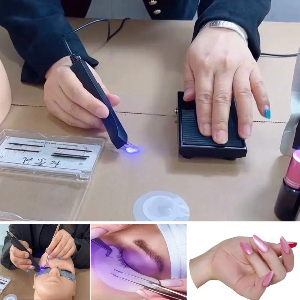 Пинцеты для наращивания ресниц VUSUM с лампой для отверждения клея | AliExpress