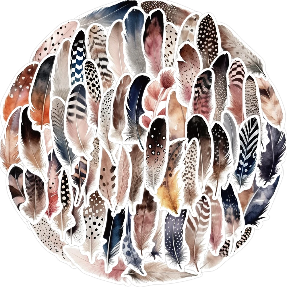 64 шт. красочные перья наклейки эстетические виниловые ...