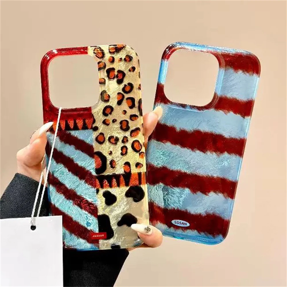 Luxury Y2K Leopard Print Pattern Phone Case for iPhone 16 15 14 13 12 11 Pro Max X Xs XR XSMax 8 ...