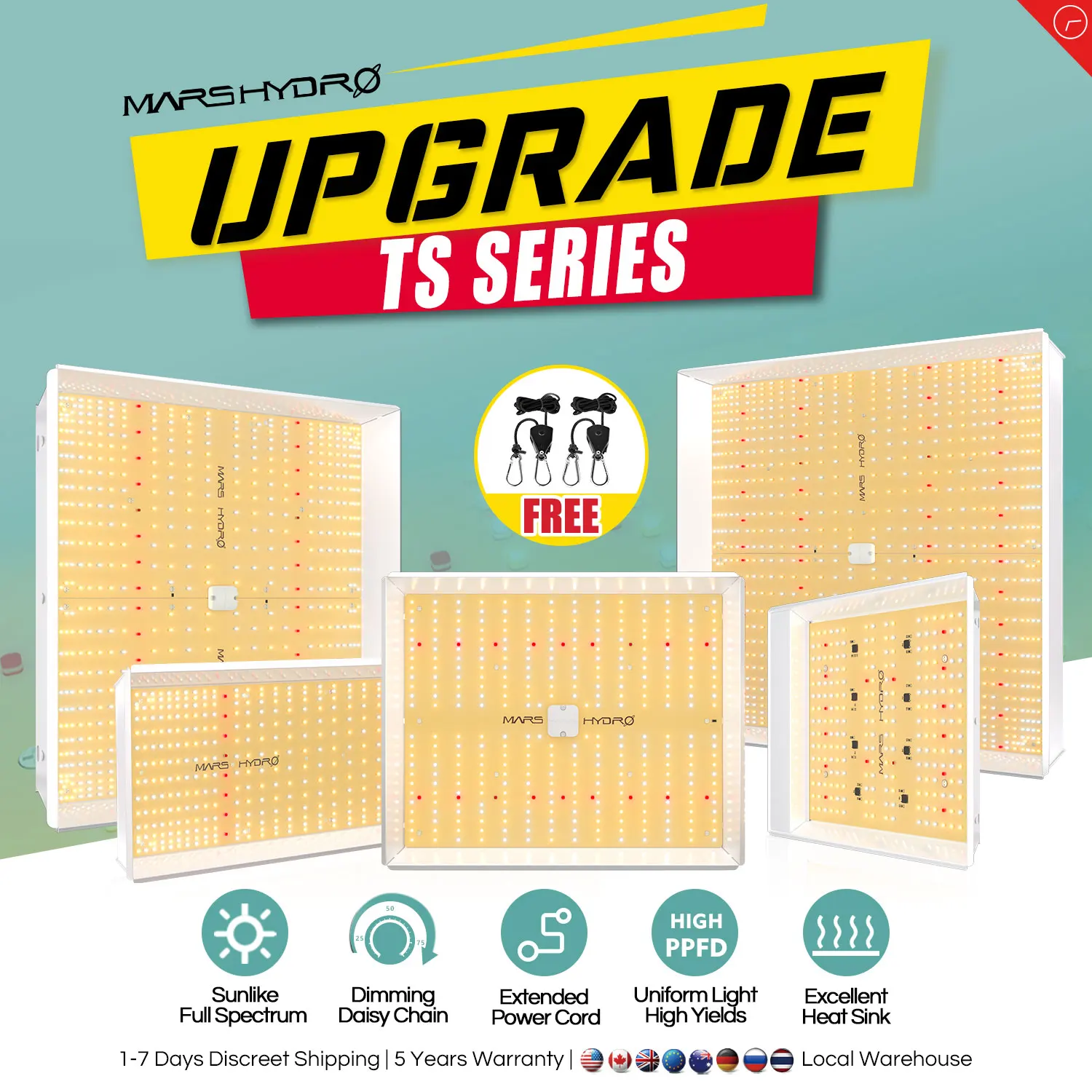 MarsHydro TS 600/1000/2000/3000 светодиодная лампа для растений ...