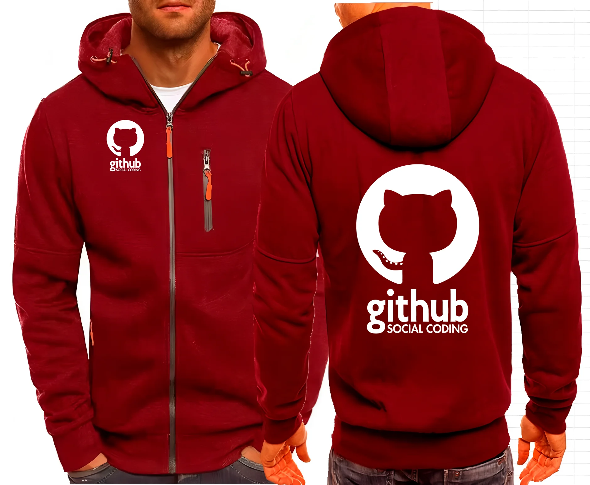 Github Social Coding мужские куртки толстовки пальто Git Hub Programmer мужские толстовки на ...