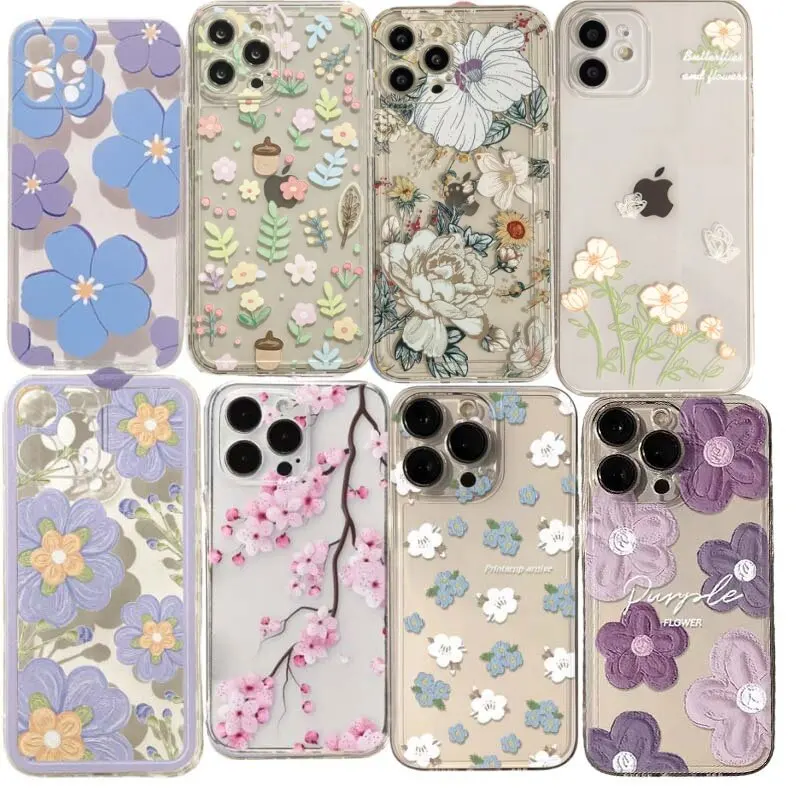 Прозрачный силиконовый чехол с цветочным принтом для Infinix Note 40 30 Pro Hot 30 30i Zero 30 ...