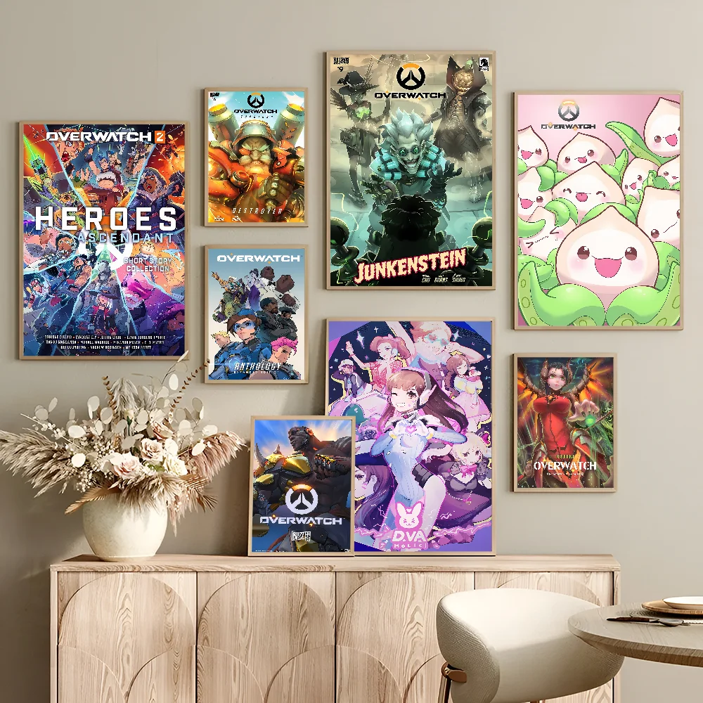 Game O-Overwatch Anime Posters Sticky HD Quality Wall Art Retro Posters ...