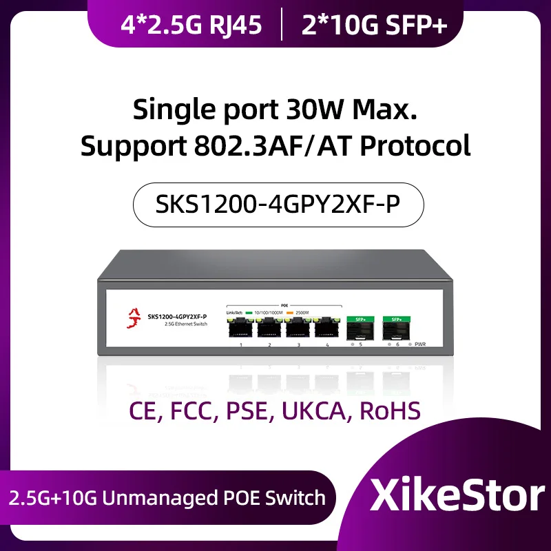 Сетевая карта XikeStor 2*10Gbe SFP+ Uplink 4 порта RJ45 2.5G POE | AliExpress