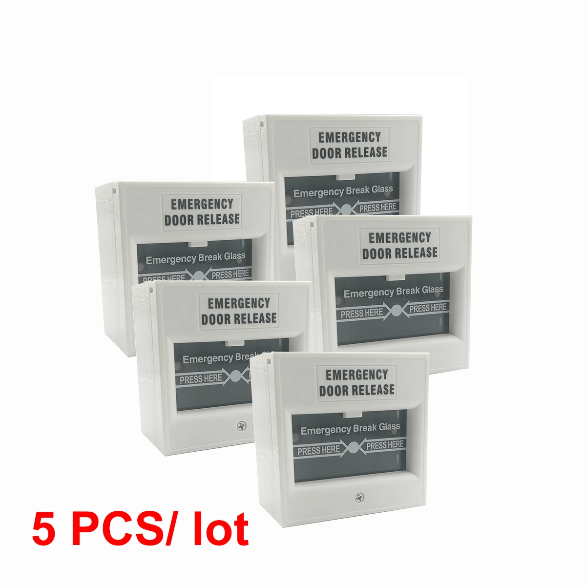 White color Glass Break Alarm Button Fire Alarm Emergency Door Release ...