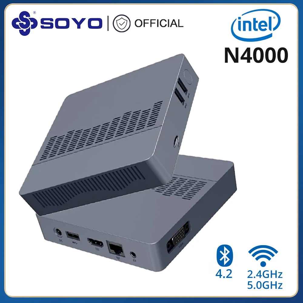 SOYO M2 Air Mini PC Intel Celeron N4000 CPU Window11 6 ГБ ОЗУ 128 ГБ ...