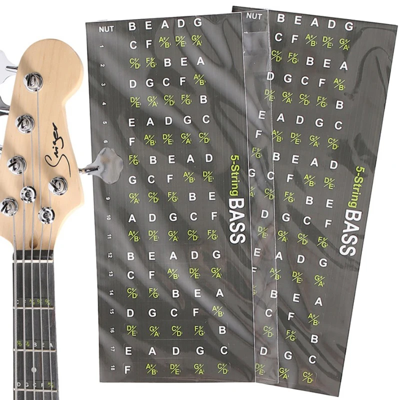 1 Sheet Bass Scales Stickers Fretboard Fingerboard Note Label Guitar ...