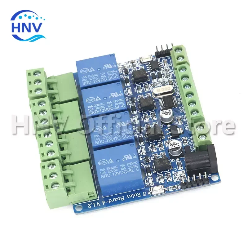 4-полосный релейный модуль Modbus RTU для самостоятельной сборки, система STM8S103, 4-полосный ...