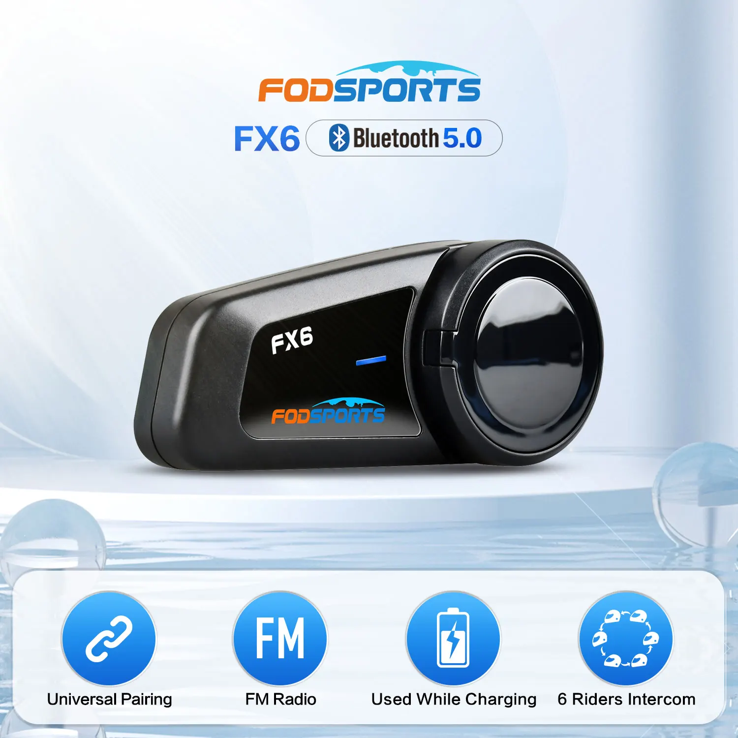 Fodsports Fx6 Мотоциклетный Шлем Домофон Bluetooth 5,0 Гарнитура Домофон Мото 6 Всадников Связь ...