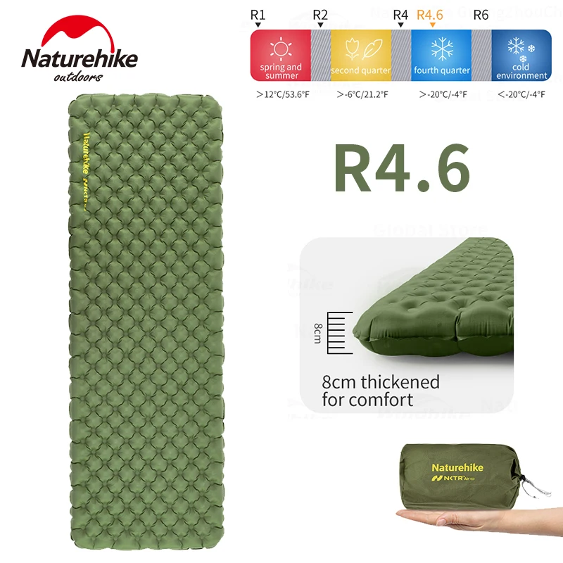 Naturehike R4.6 надувной матрас армейский зеленый | AliExpress