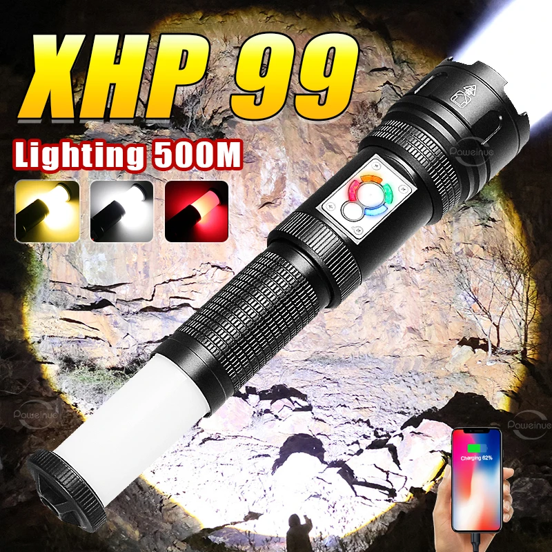 Мощный многофункциональный фонарик XHP190LED с лампой COB, уличный ...