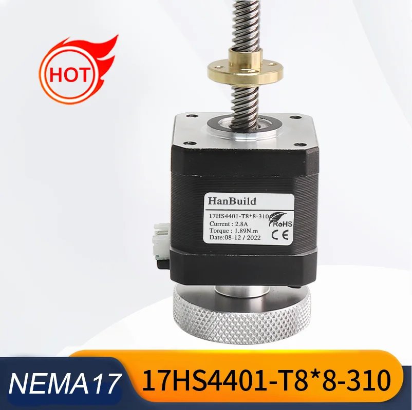 Nema17 Шаговый двигатель 1,5 А 40 Н.М 17HS4401S-T8 * 8 350 мм 4 вывода ...