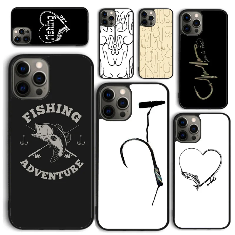 Carp Fish Fishing rod Hook Phone Case for iPhone 16 15 SE2020 7 8 Plus ...