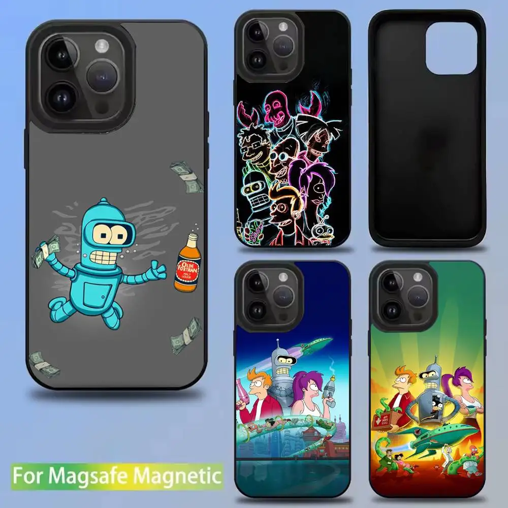Cartoon F-Futurama Robot Bender Phone Case For iPhone 16,15,14,13,12,11 ...