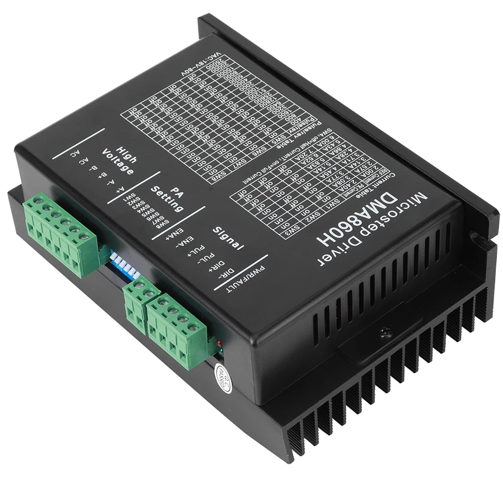Stepper Motor Driver CNC Digital 32-Bit Ultra-Low Noise DMA860H 2.4-7 ...