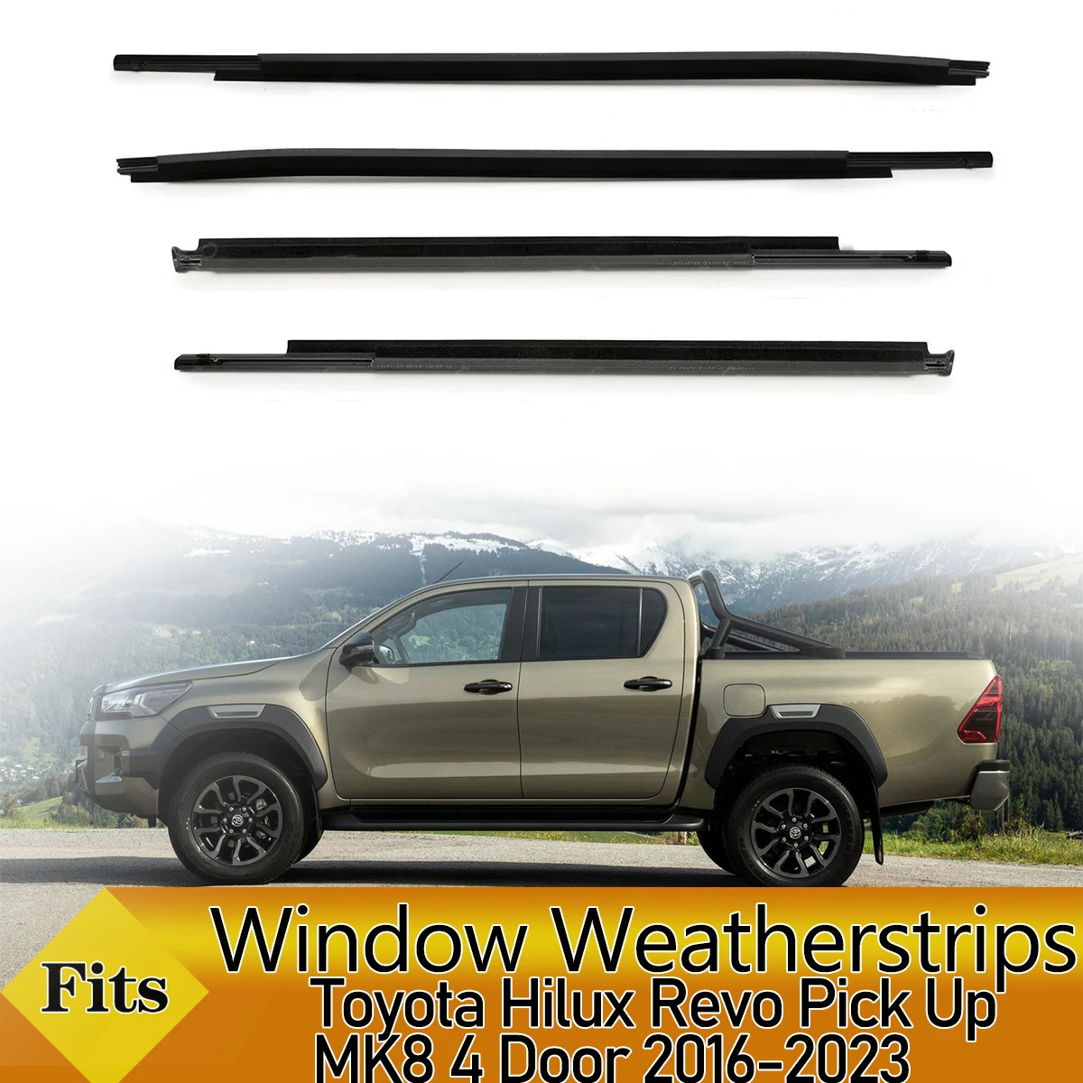 4PCS Outer Windows Rubber Weatherstrip Waterproof Pressure Strip ...