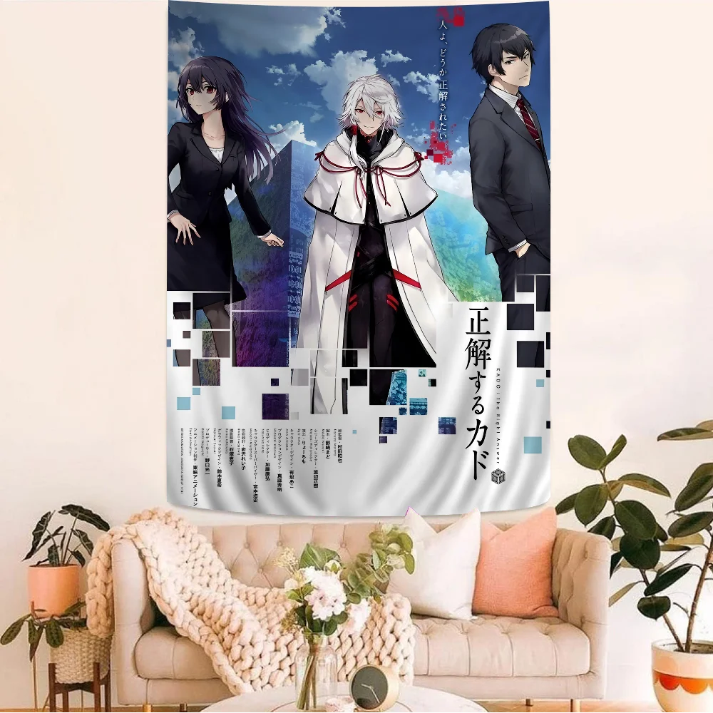 KADO The Righe Answer Anime Tapestry Hanging Tarot Hippie Wall Rugs ...
