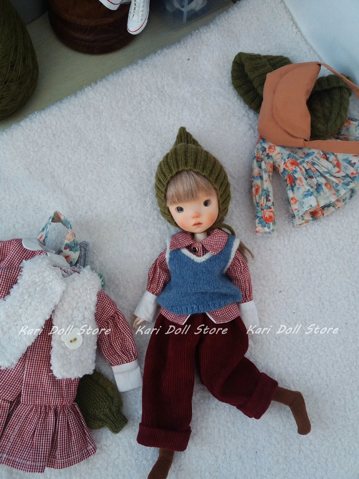 Kari Doll Одежда и юбки 2025 Красно-белая клетчатая рубашка с вышивкой ...