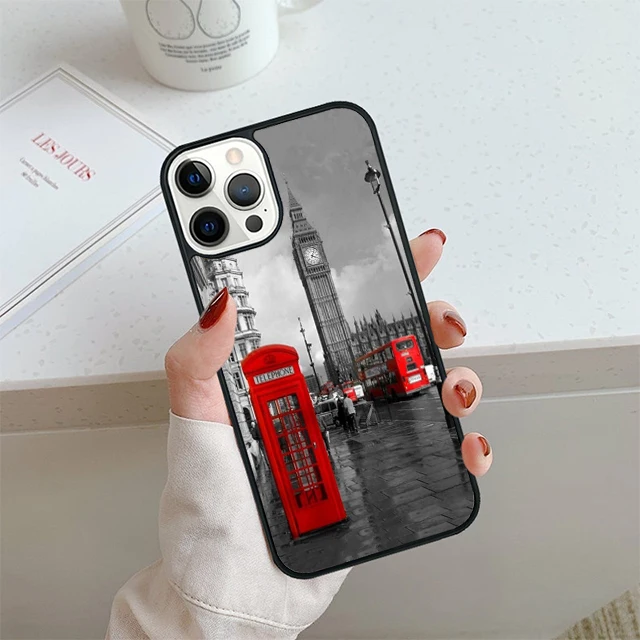 United Kingdom Flag Uk London Bus Phone Case For iPhone 14 15 16 13 12 ...