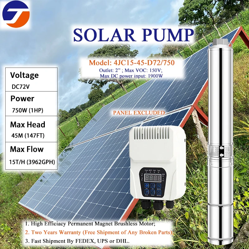 Солнечный водяной насос 4-дюймовый пластиковый рабочий насос для ...