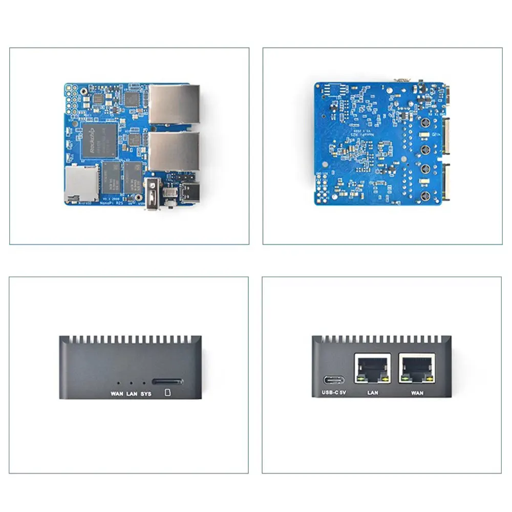 NanoPi R2S Rockchip RK3328 с ЧПУ металлическая Фотографическая мини ...
