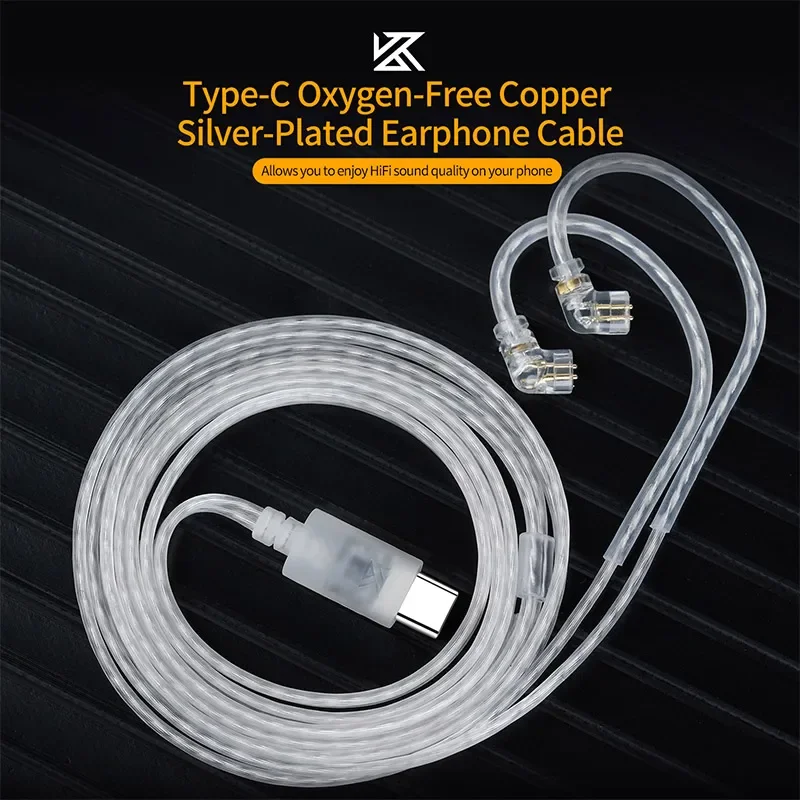 KZ Кабель для наушников серебряный 0,75 мм 2PIN | AliExpress