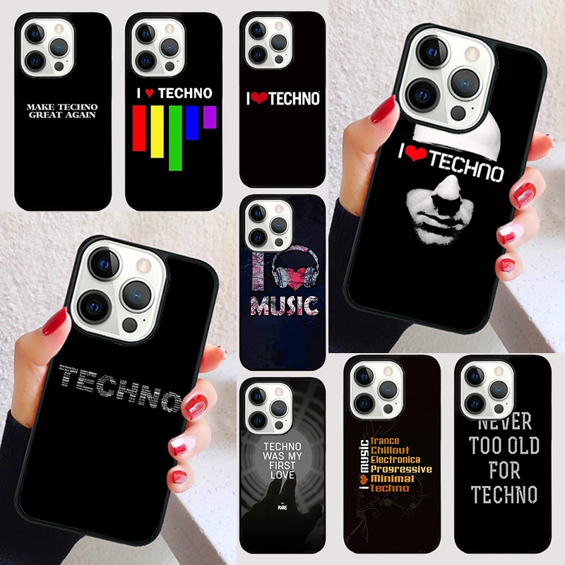 Love Techno Music Quotes cover For iPhone 15 16 13 12 11 14 Pro Max ...