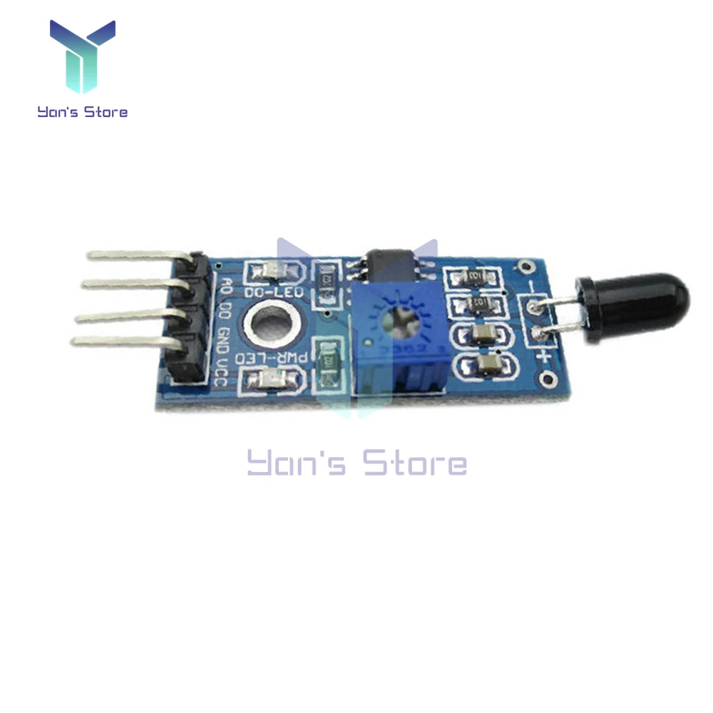 LM393 4 Pin IR Flame Detection Sensor Module Fire Detector Infrared ...