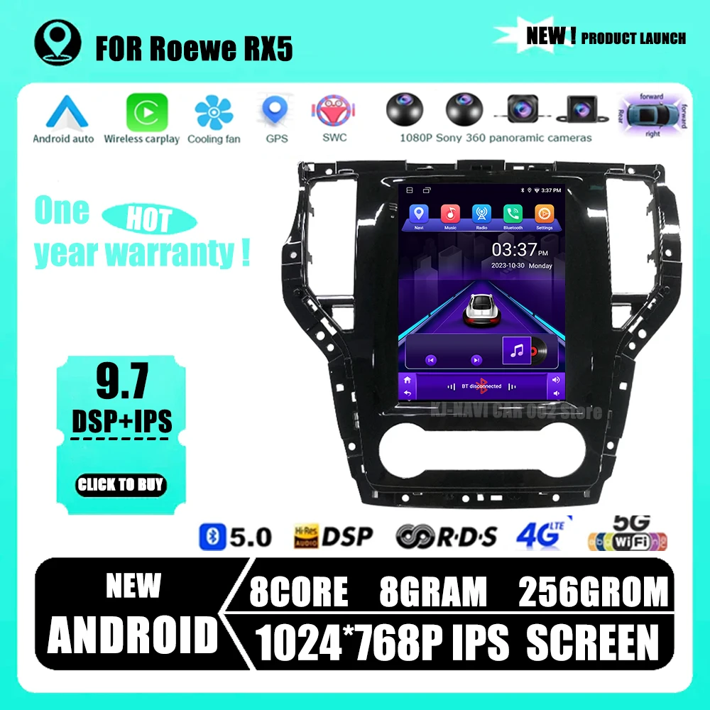 Автомагнитола на Android 14 для Roewe RX5, мультимедийный плеер с экраном 2016 дюйма, GPS, Wi-Fi ...