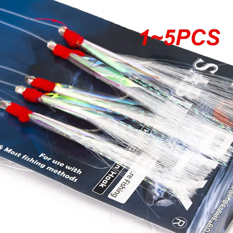 1~5PCS Mackerel Barbed Hook Bass Cod Lures Luminous Sea Fishing Hook ...