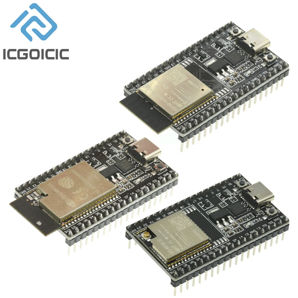 Плата разработки ESP32 DevKitC WIFI + Bluetooth на базе ESP32 WROOM-32D 32U Модуль WROVER ESP32 ...