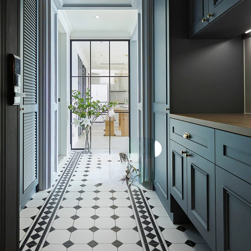 Ретро черно-белая восьмиугольная мозаичная напольная плитка для ...