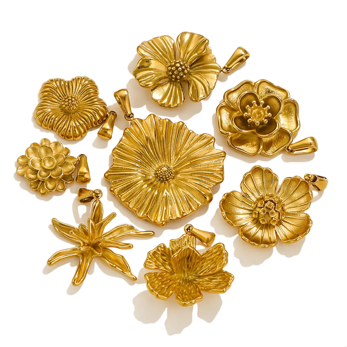 2 шт. цветочный кулон из нержавеющей стали Aiovlo | AliExpress