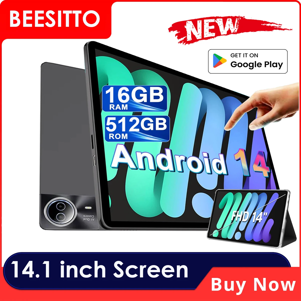 Планшет BEESITTO, 14", 16/256ГБ, 16/512ГБ, Wi-Fi+5G, Android | AliExpress