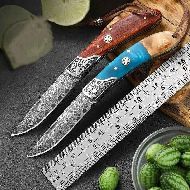Складной нож из дамасской стали | AliExpress