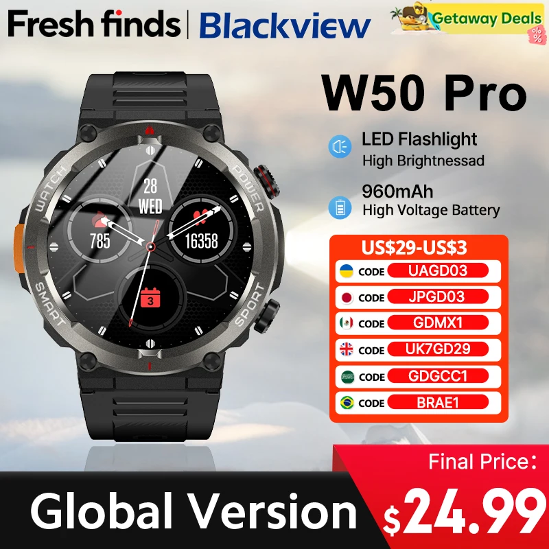 Blackview W50 Pro умные часы черные | AliExpress