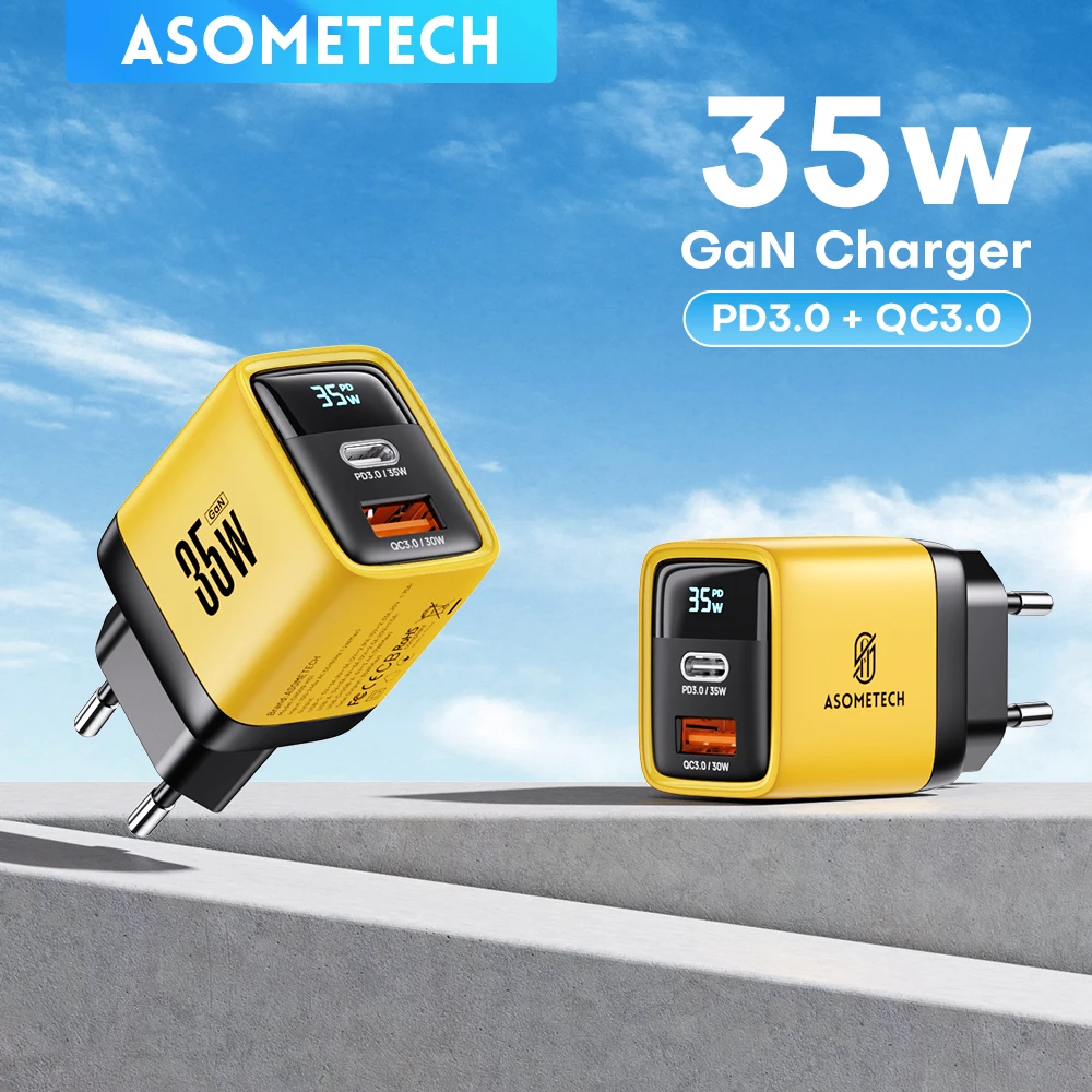 ASOMETECH GaN 35 Вт Быстрая зарядка USB типа C Зарядное устройство QC4.0 PD3.0 PPS 30 Вт 25 Вт ...