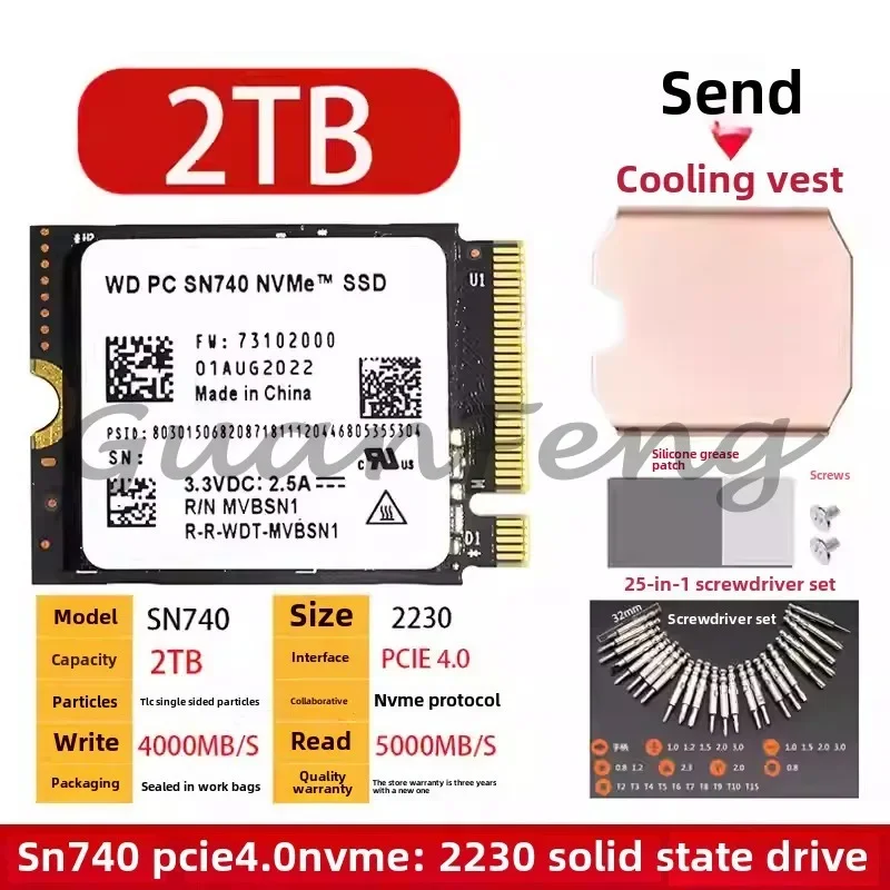 SSD-накопитель для ноутбука Western Digital Sn740 512G 1 ТБ 2T 2230 ...
