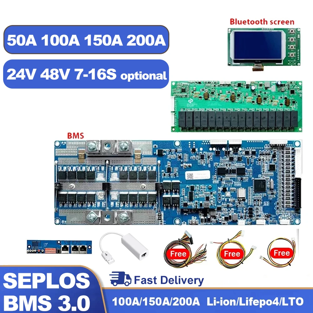 seplos bms 3.0 Smart bms 100A/150A/200A 24 В/48 В 13S 14S 8S 15S 16S ...