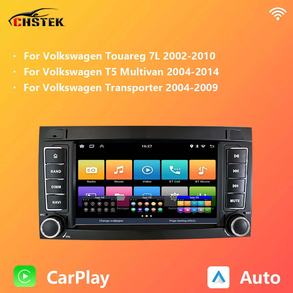 CHSTEK Car Radio 7" Carplay For Volkswagen VW Multivan T5 Transporter ...