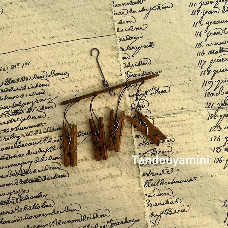 1:6 Кукольный дом, мини-модель, мебельные аксессуары, винтажная деревянная металлическая сушилка ...